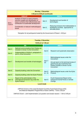 Cop14 Overview Schedule | PDF