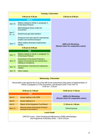 Cop14 Overview Schedule | PDF