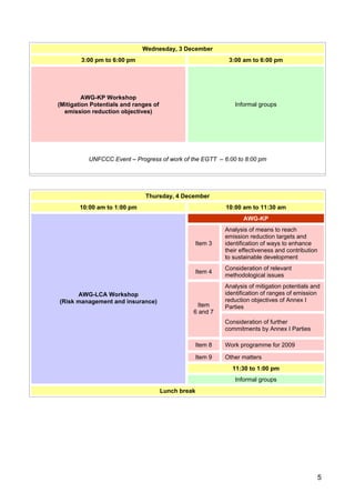 Cop14 Overview Schedule | PDF