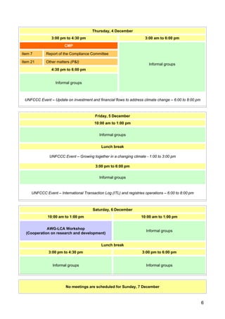 Cop14 Overview Schedule | PDF
