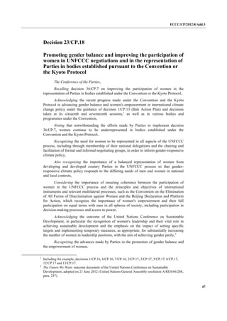 Cop18 gender balance | PDF