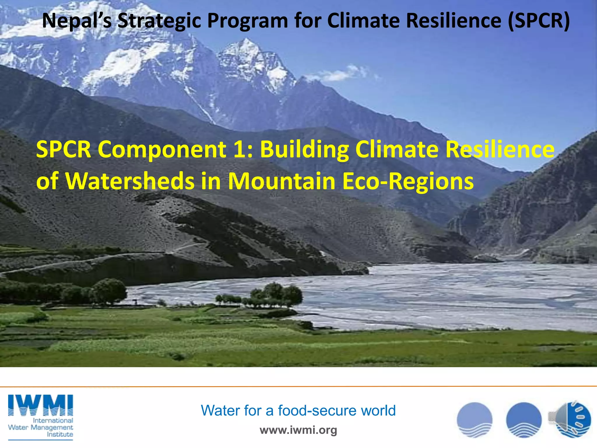 Building Climate Resilience of Watersheds in Mountain Eco-Regions ...