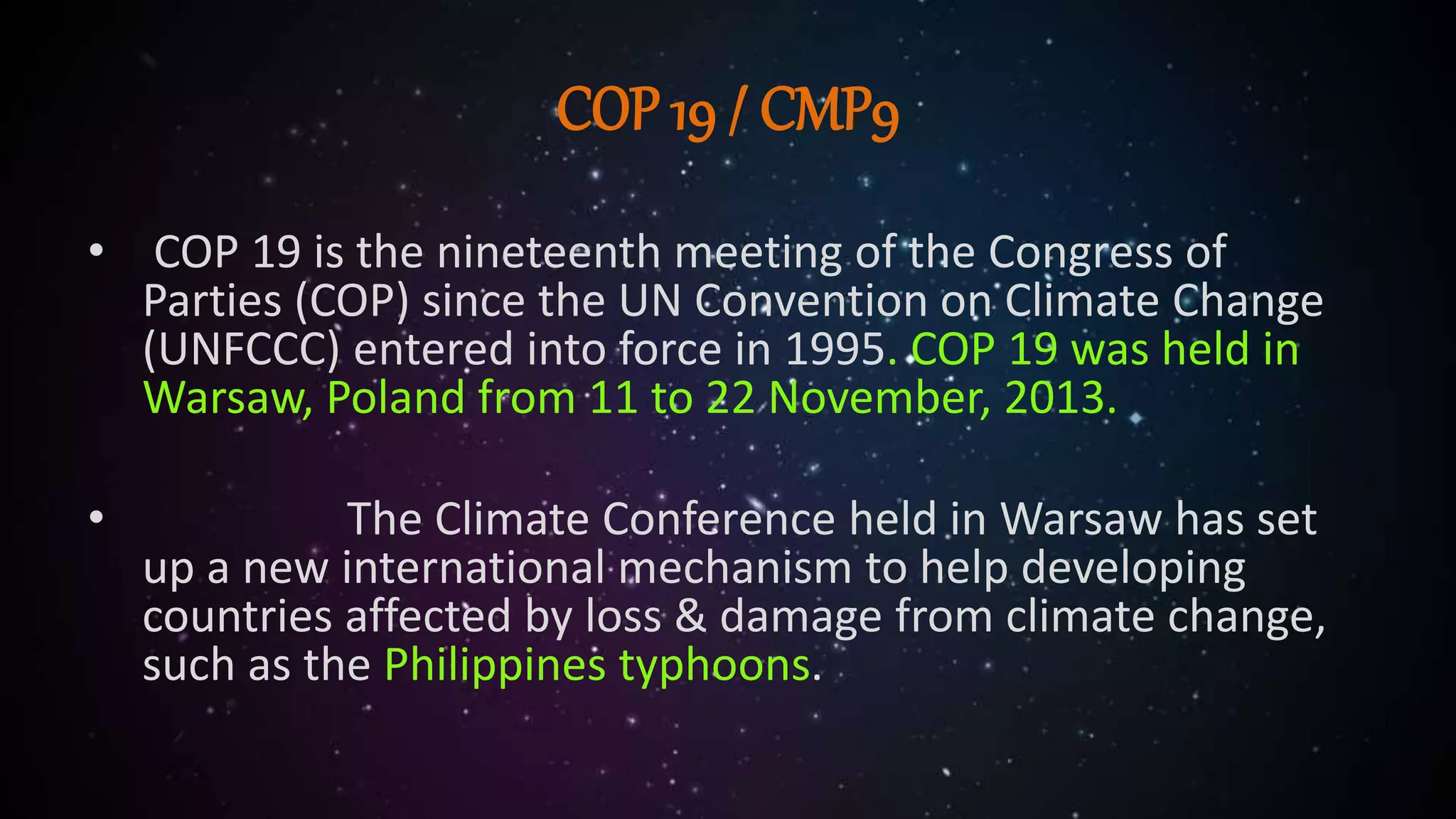 COP 19 Presentation | PPTX