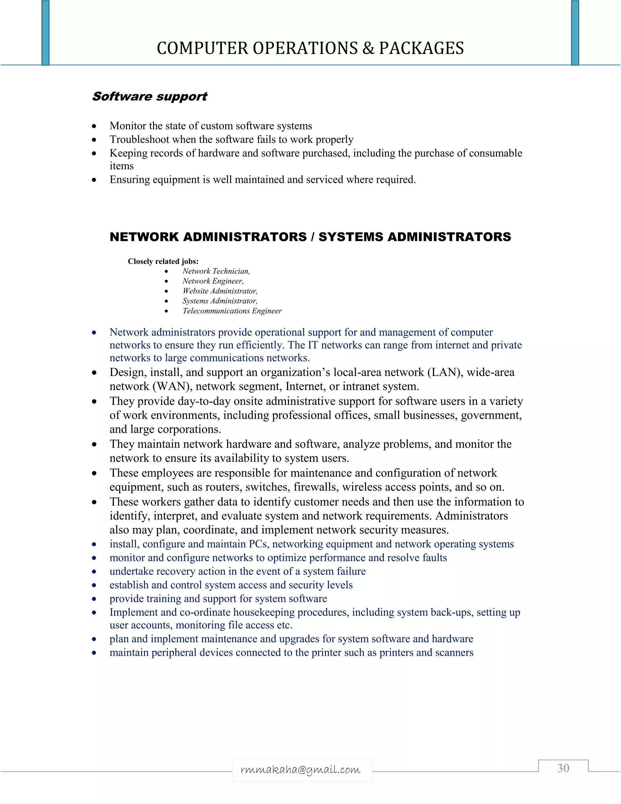 Computer Operations & Packages | PDF