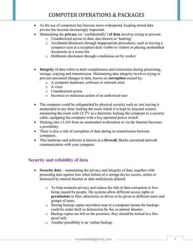 Computer Operations & Packages | PDF