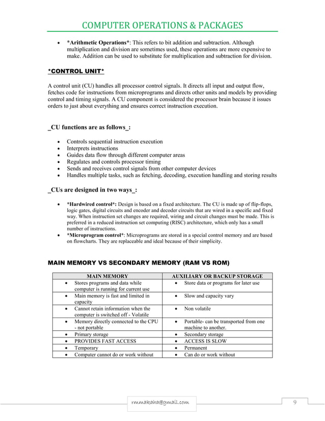Computer Operations & Packages | PDF