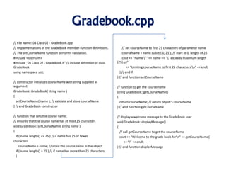 Intro To C++ - Class 08 - Separate Files & Set Functions | PPTX