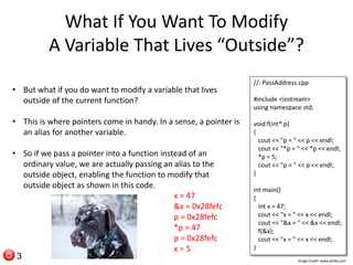 Intro To C++ - Class #17: Pointers!, Objects Talking To Each Other | PPT