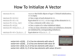 Intro To C++ - Class #18: Vectors & Arrays | PPTX