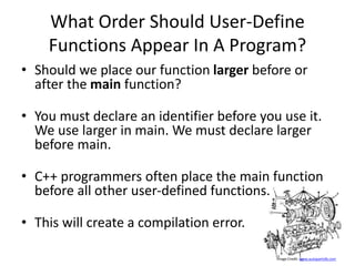 Intro To C++ - Class #19: Functions | PPT