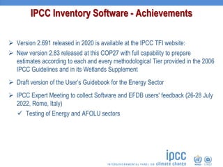 Overview of IPCC TFI work in AR6 cycle and towards AR7 cycle | PPT