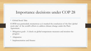 Environmental politics and climate change cop 28 | PPTX