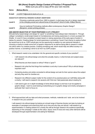 Co p3 proposal form | PDF