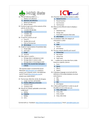 Solved Question Paper of PSC Computer Operator 2016 | PDF
