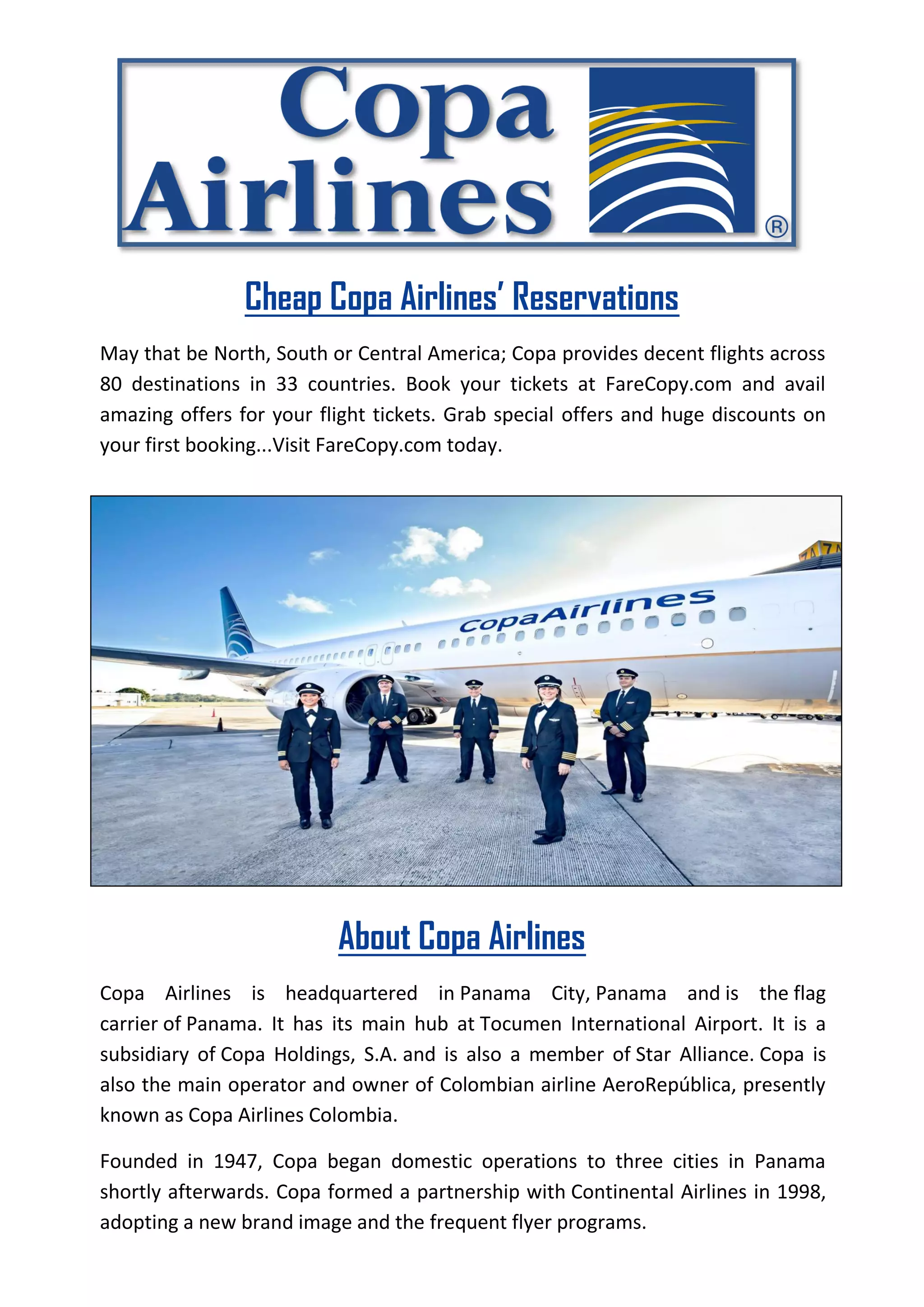 Copa Airlines Flights Information | PDF