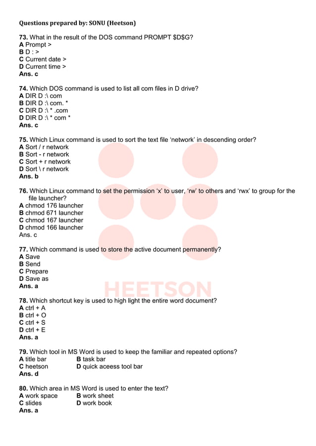 Bharat Skills COPA Question Bank with Answers | PDF