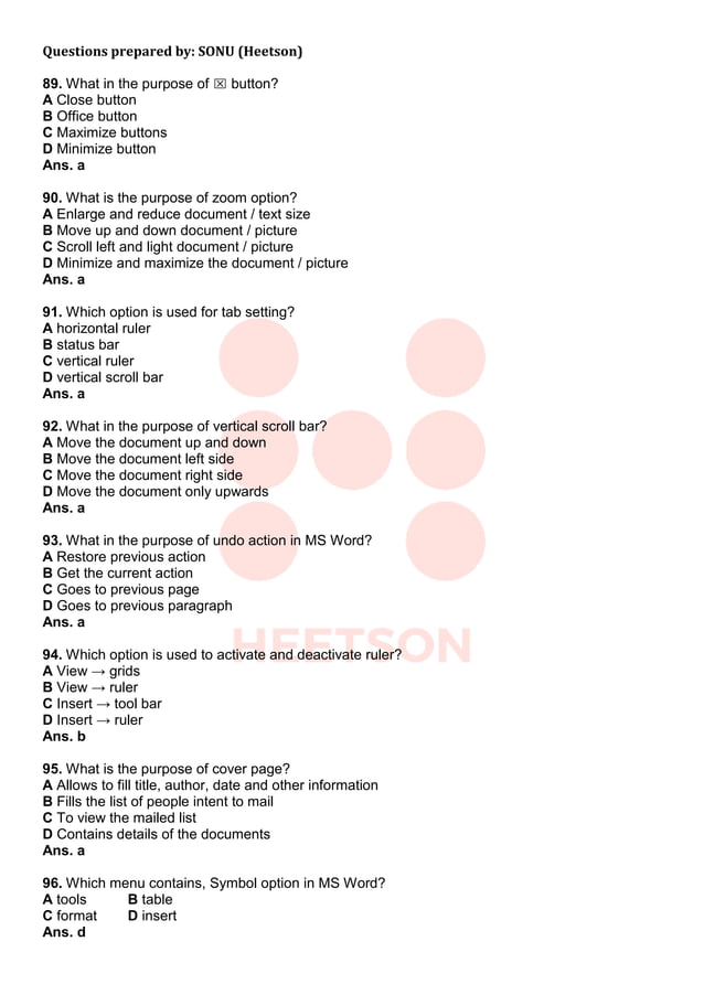 Bharat Skills COPA Question Bank with Answers | PDF