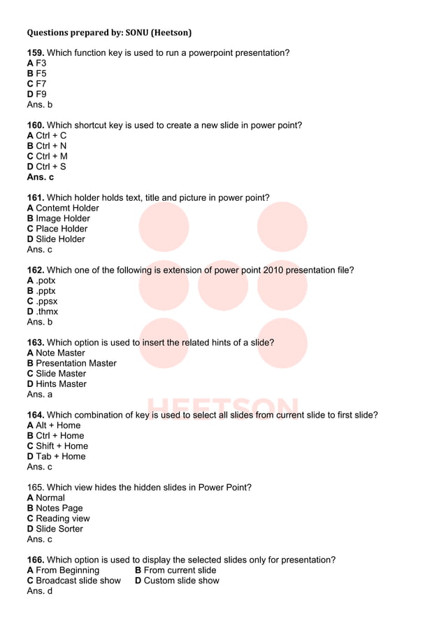 Bharat Skills COPA Question Bank with Answers | PDF