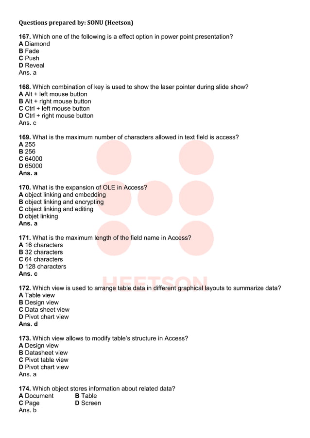 Bharat Skills COPA Question Bank with Answers | PDF