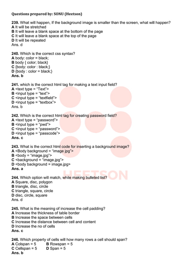 Bharat Skills COPA Question Bank with Answers | PDF