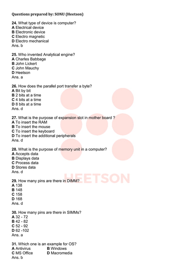 Bharat Skills COPA Question Bank with Answers | PDF