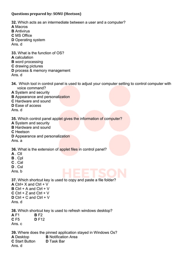 Bharat Skills COPA Question Bank with Answers | PDF