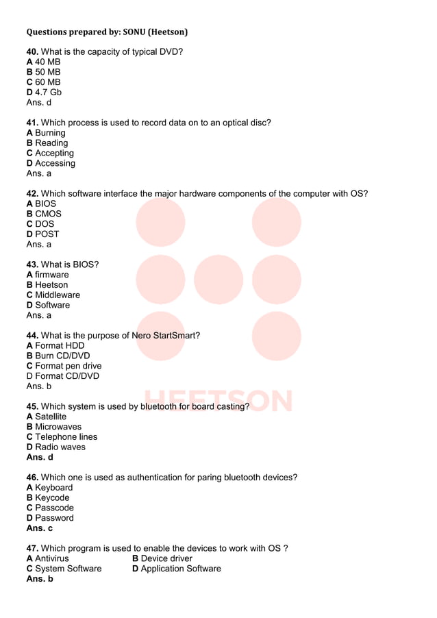 Bharat Skills COPA Question Bank with Answers | PDF