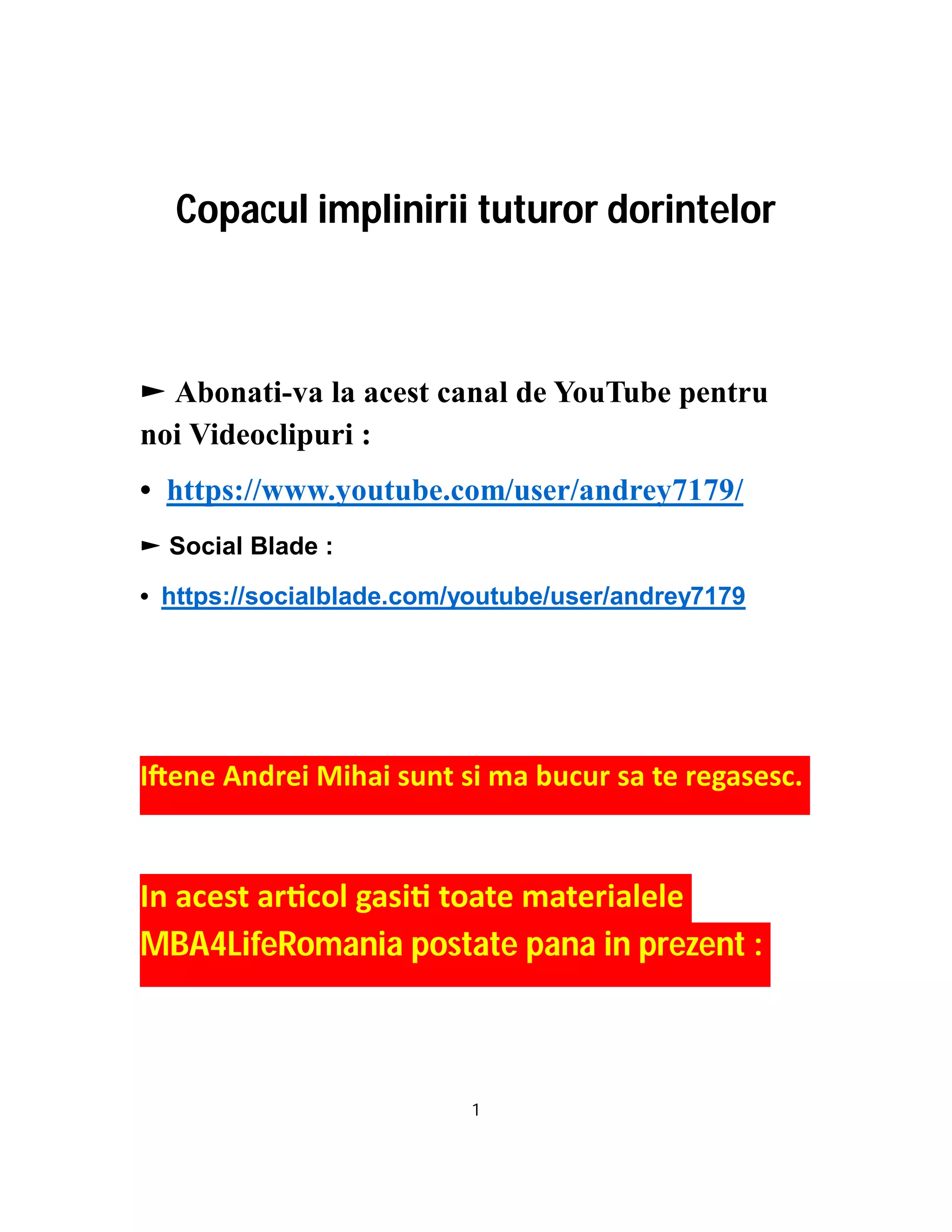 Copacul implinirii tuturor dorintelor | PDF