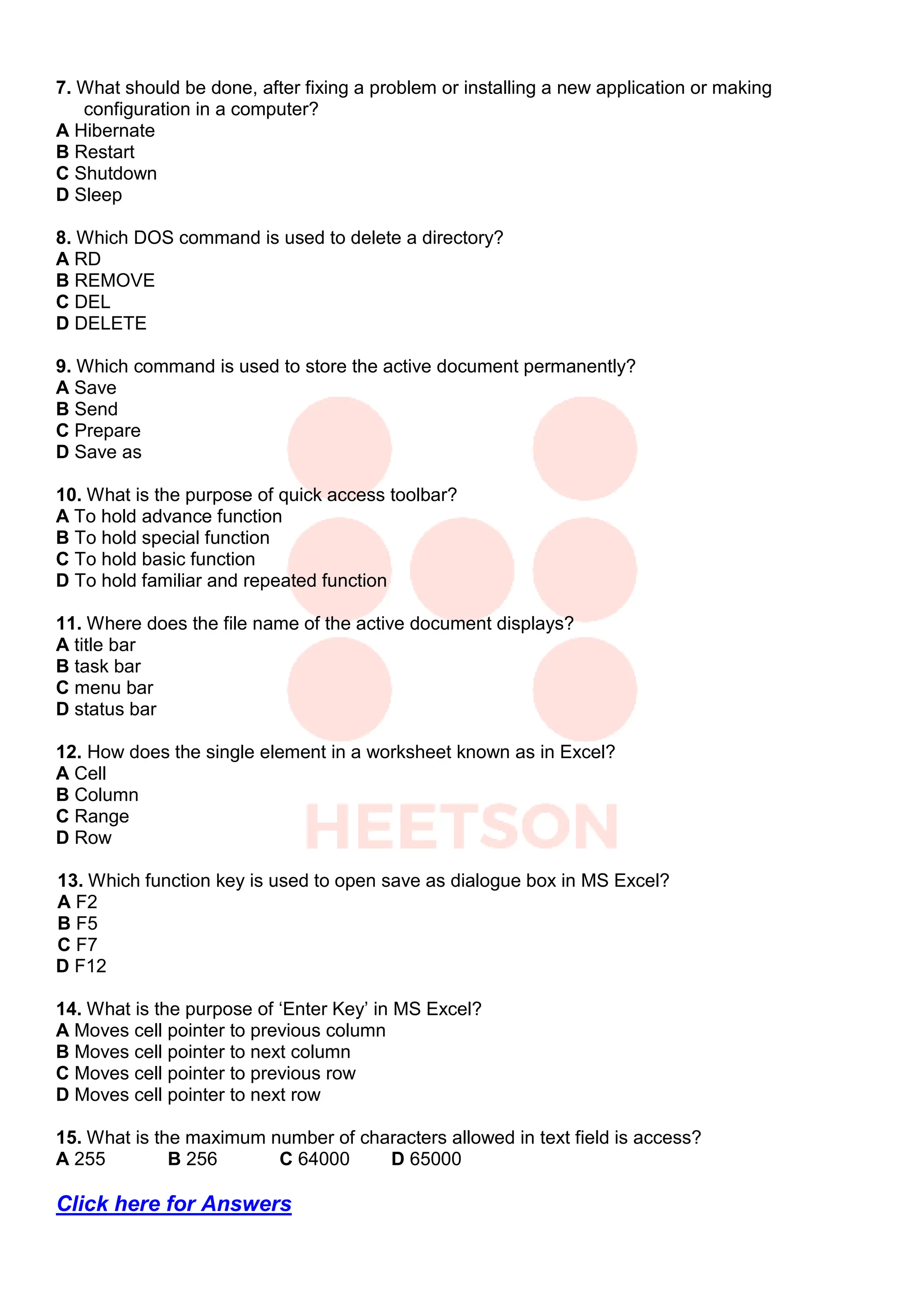 COPA CTI Entrance Exam Question (CITS Questions) | PDF