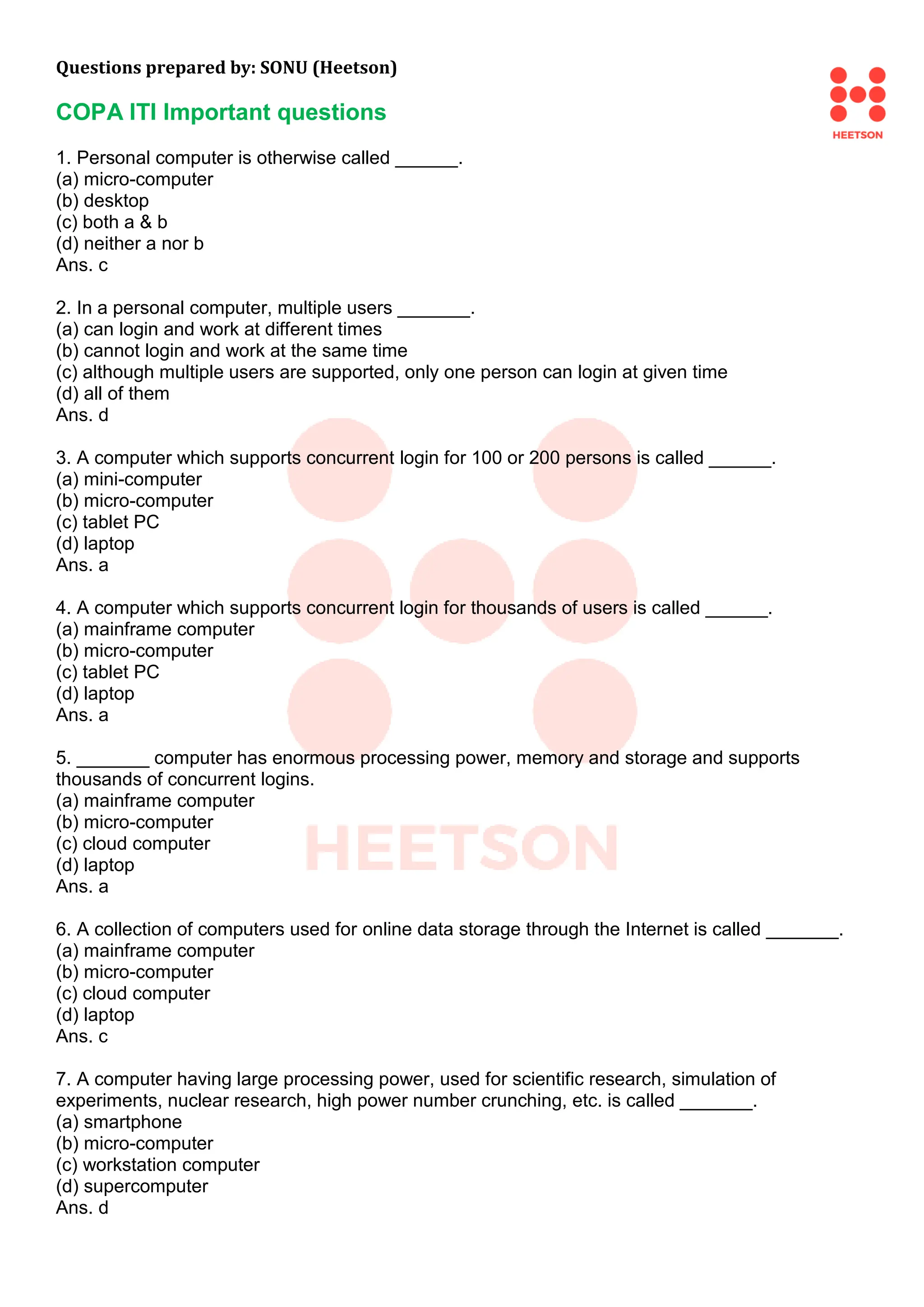 Bharat Skills COPA Question Bank Important MCQ | PDF