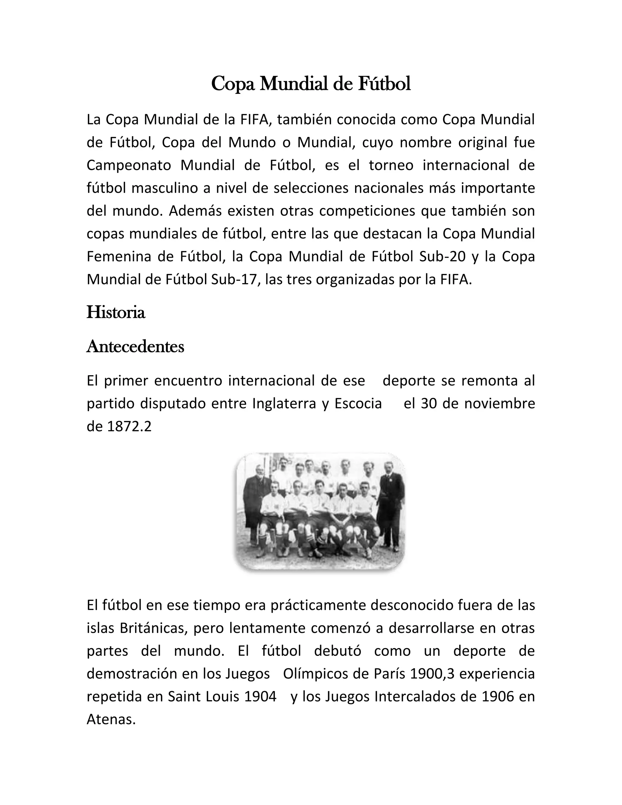 Copa mundial de fútbol | DOCX