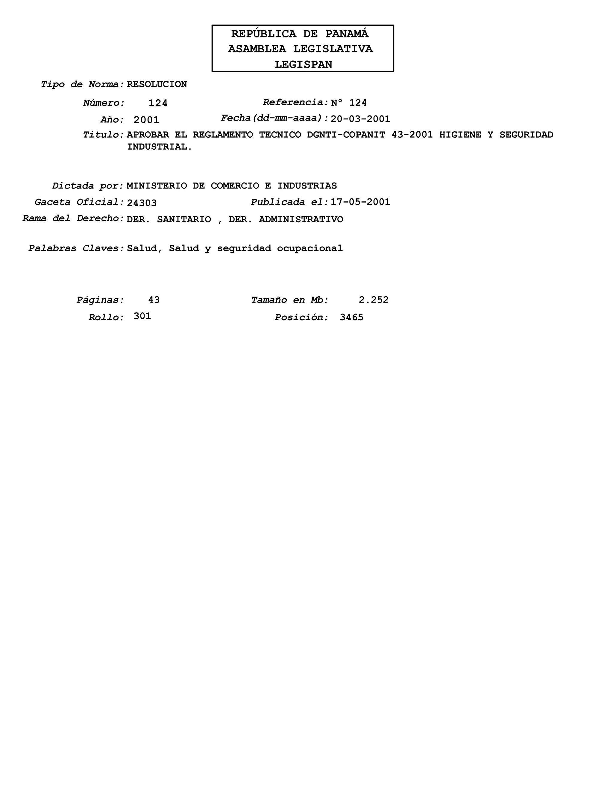 Copanit 43 2001sobresustanciasquimicas | PDF