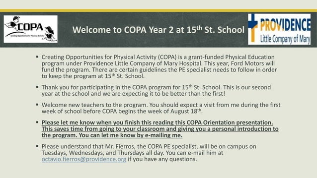 COPA Peer-Coach Teaching Model Orientation | PPT