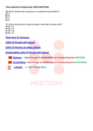 COPA Trade PPT PowerPoint Most Important MCQ | PDF