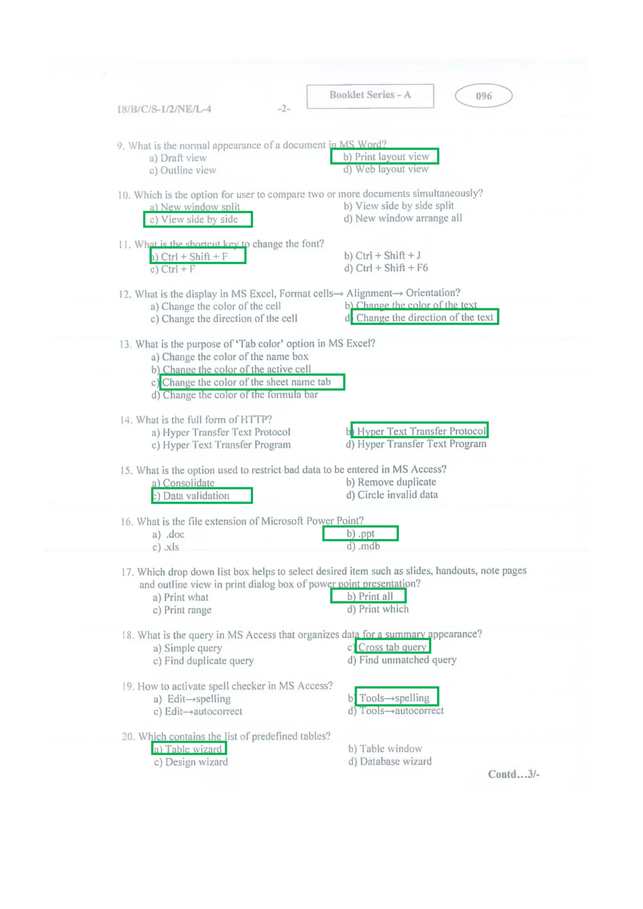 COPA Practice Set (Previous Year Question Paper) | PDF