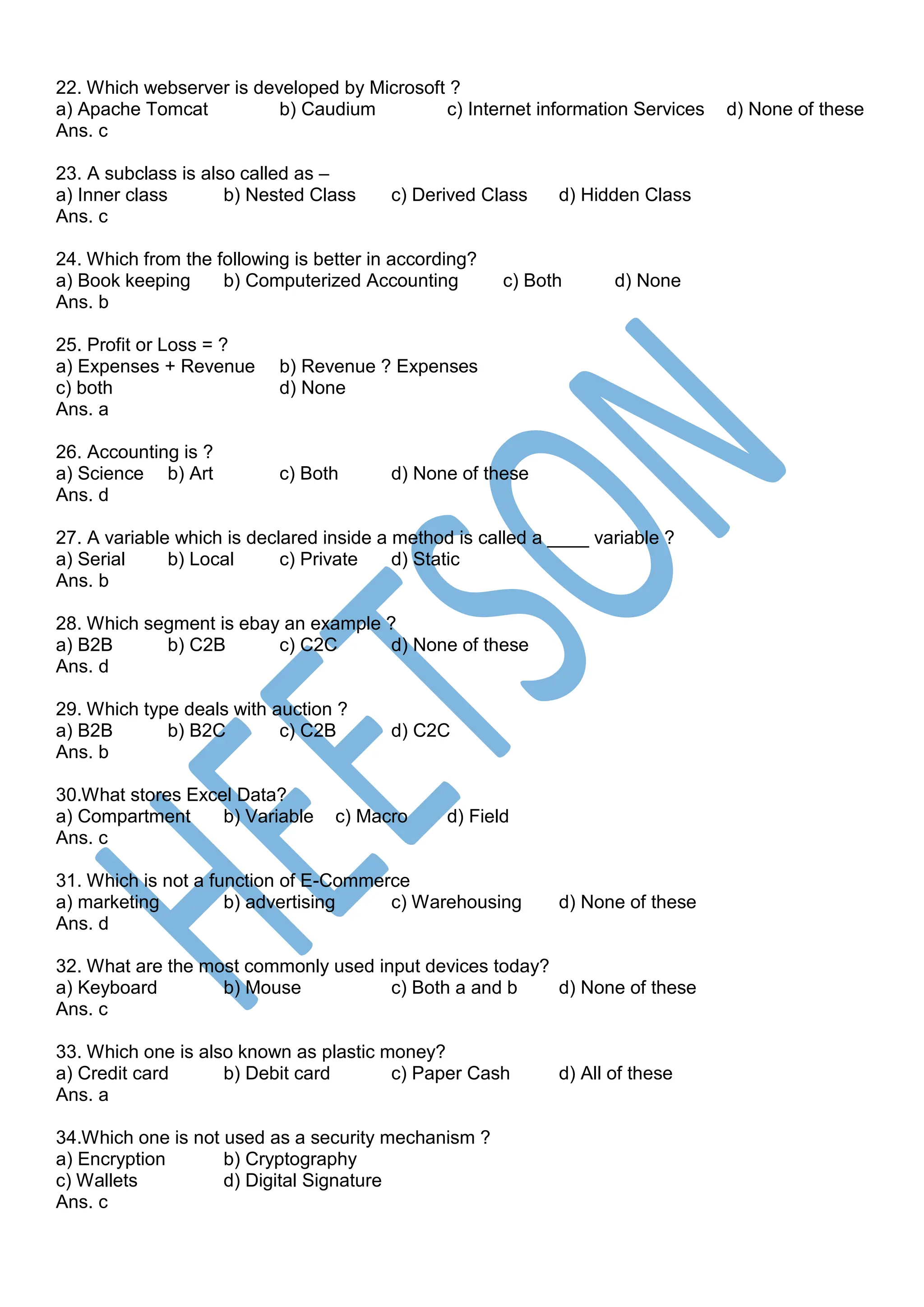 COPA Practice Set (Previous Year Question Paper) | PDF