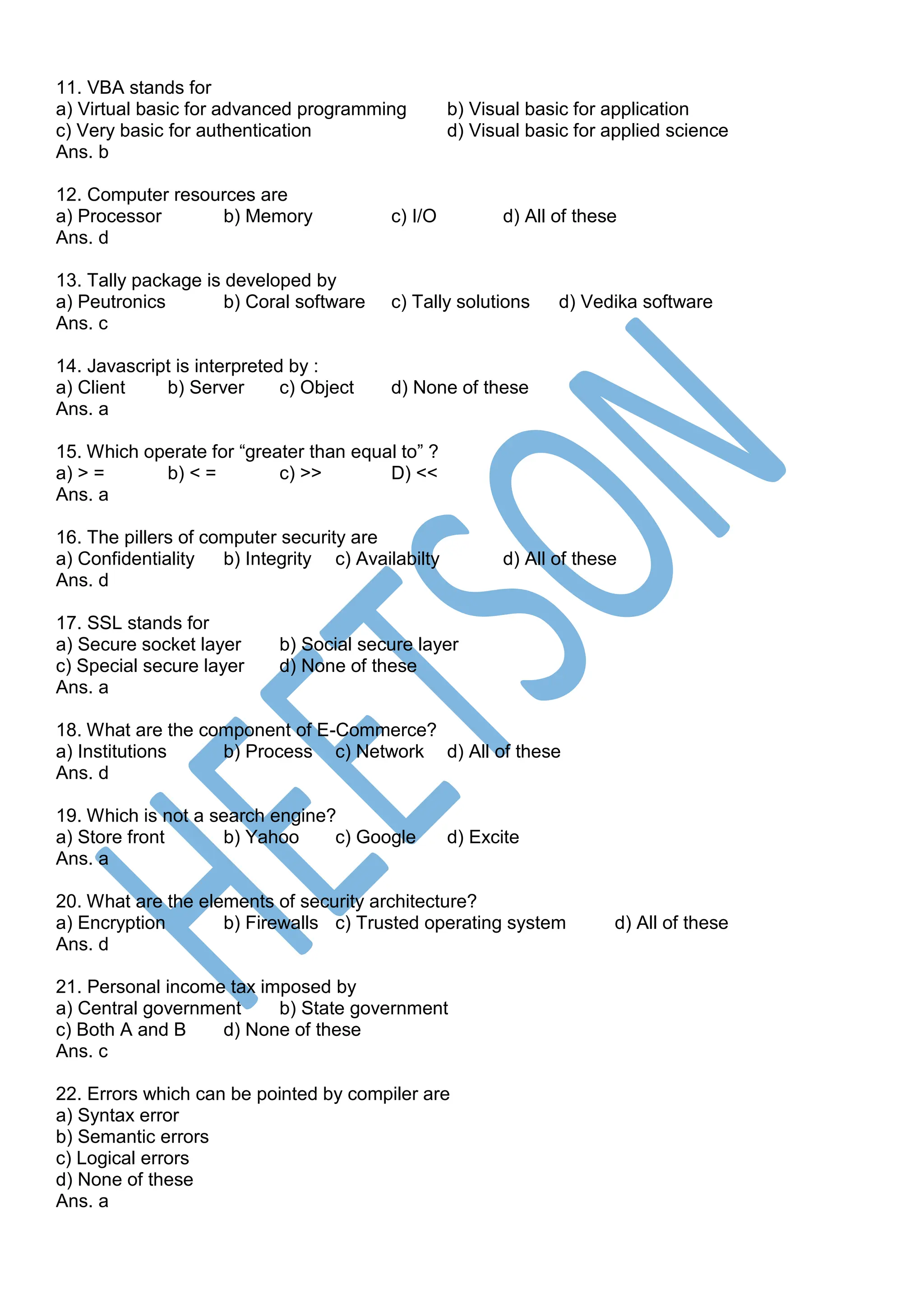 COPA Practice Set (Previous Year Question Paper) | PDF | Programming ...