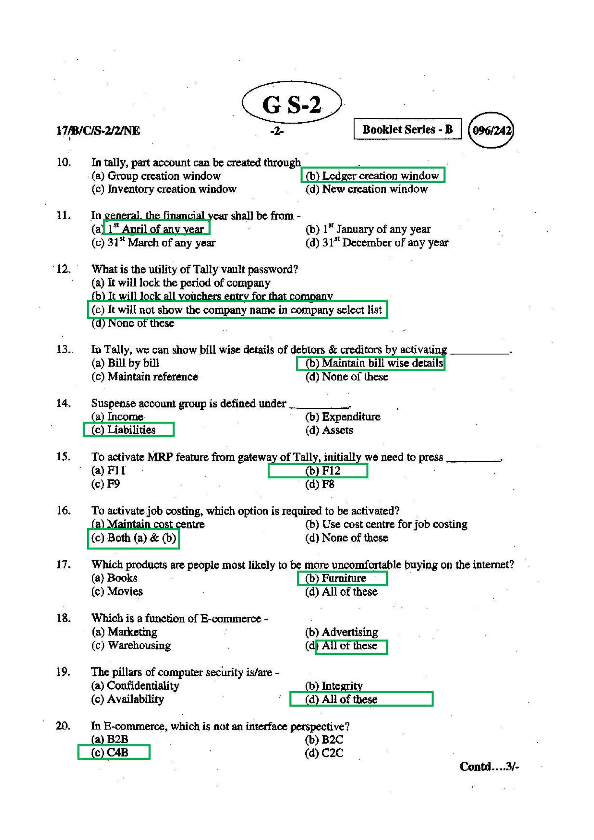 COPA Practice Set (Previous Year Question Paper) | PDF