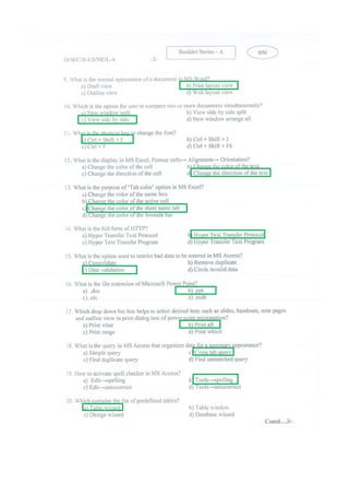 COPA Practice Set (Previous Year Question Paper) | PDF