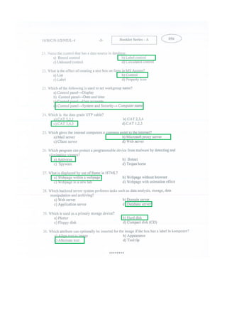 COPA Practice Set (Previous Year Question Paper) | PDF