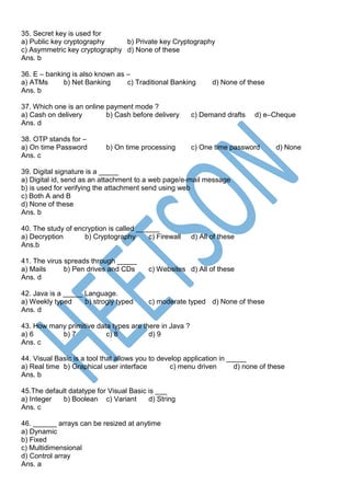 COPA Practice Set (Previous Year Question Paper) | PDF