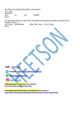 COPA Practice Set (Previous Year Question Paper) | PDF | Programming Languages | Computing