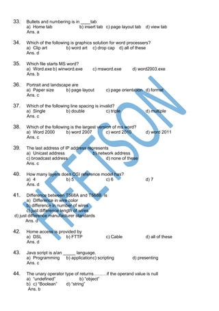 COPA Practice Set (Previous Year Question Paper) | PDF