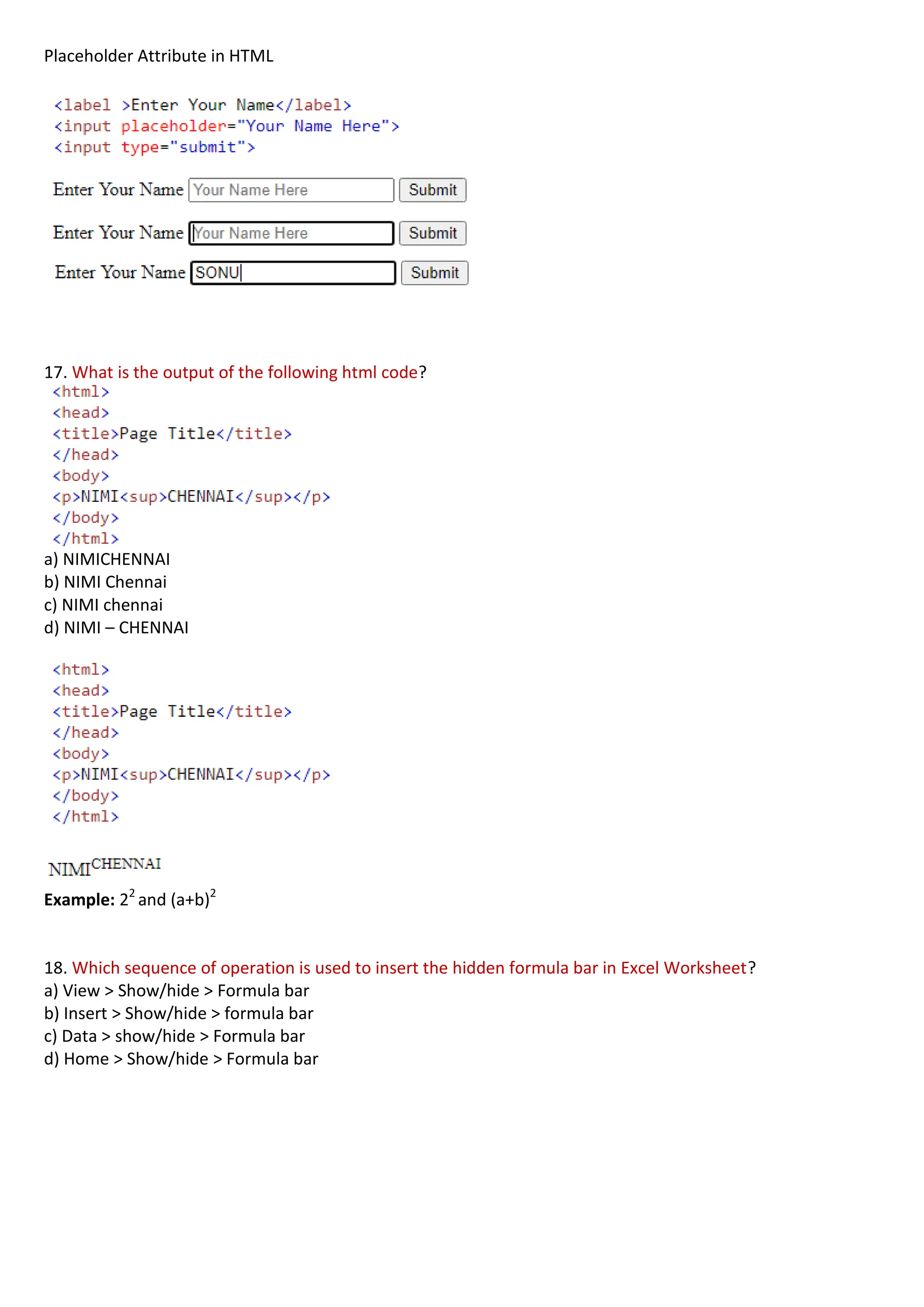 ITI COPA Questions and Answers Most Important | PDF