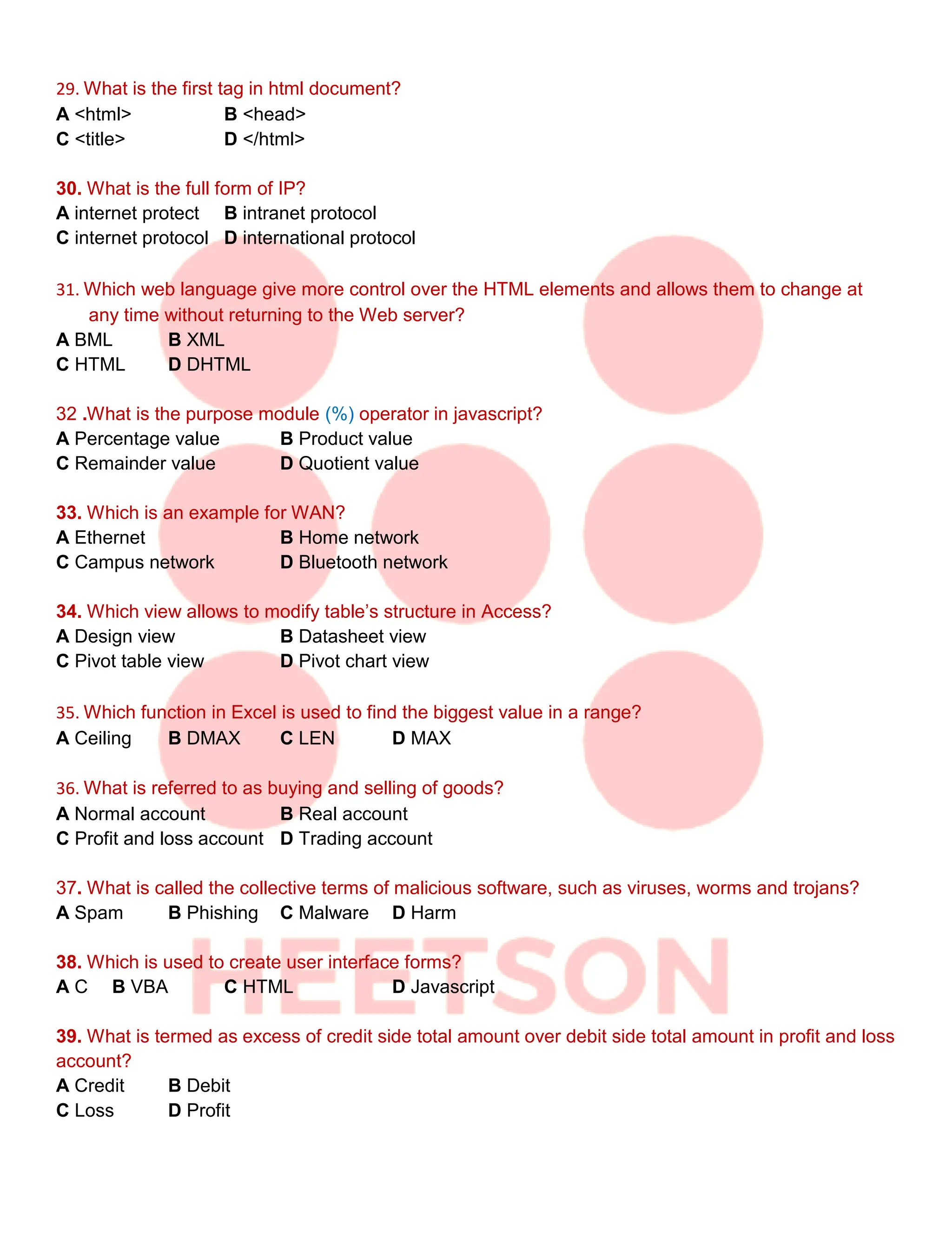 COPA Question Paper 2021, 25 February Online | PDF