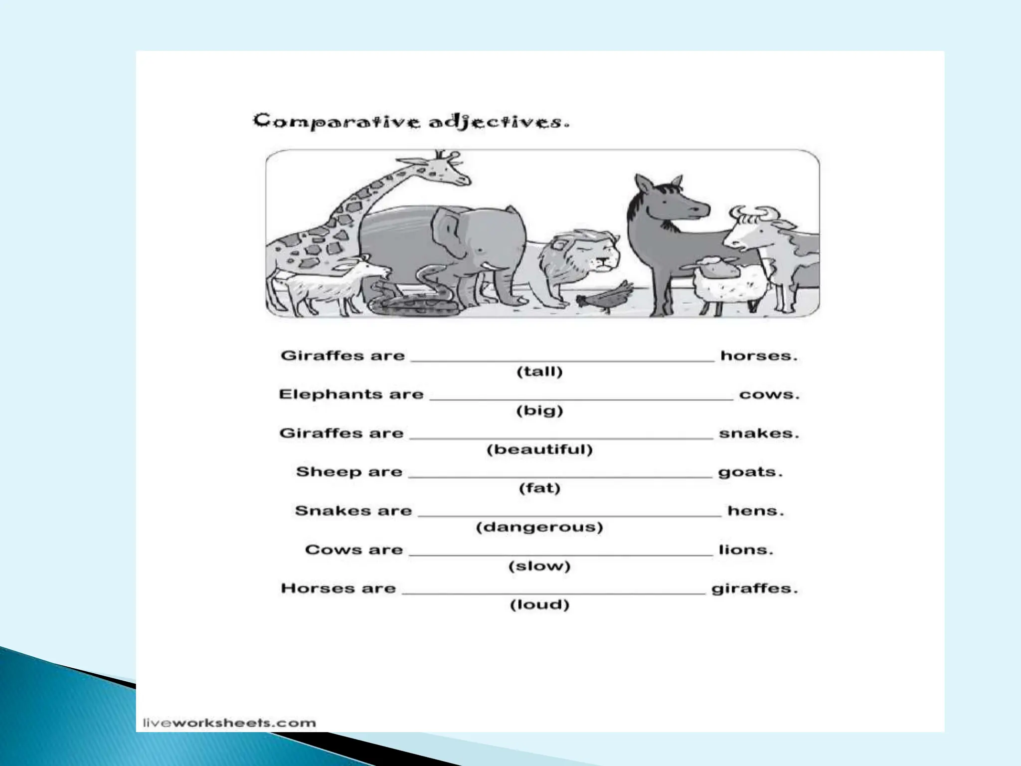 Comparative adjectives presentation/ 3 Grade | PPTX