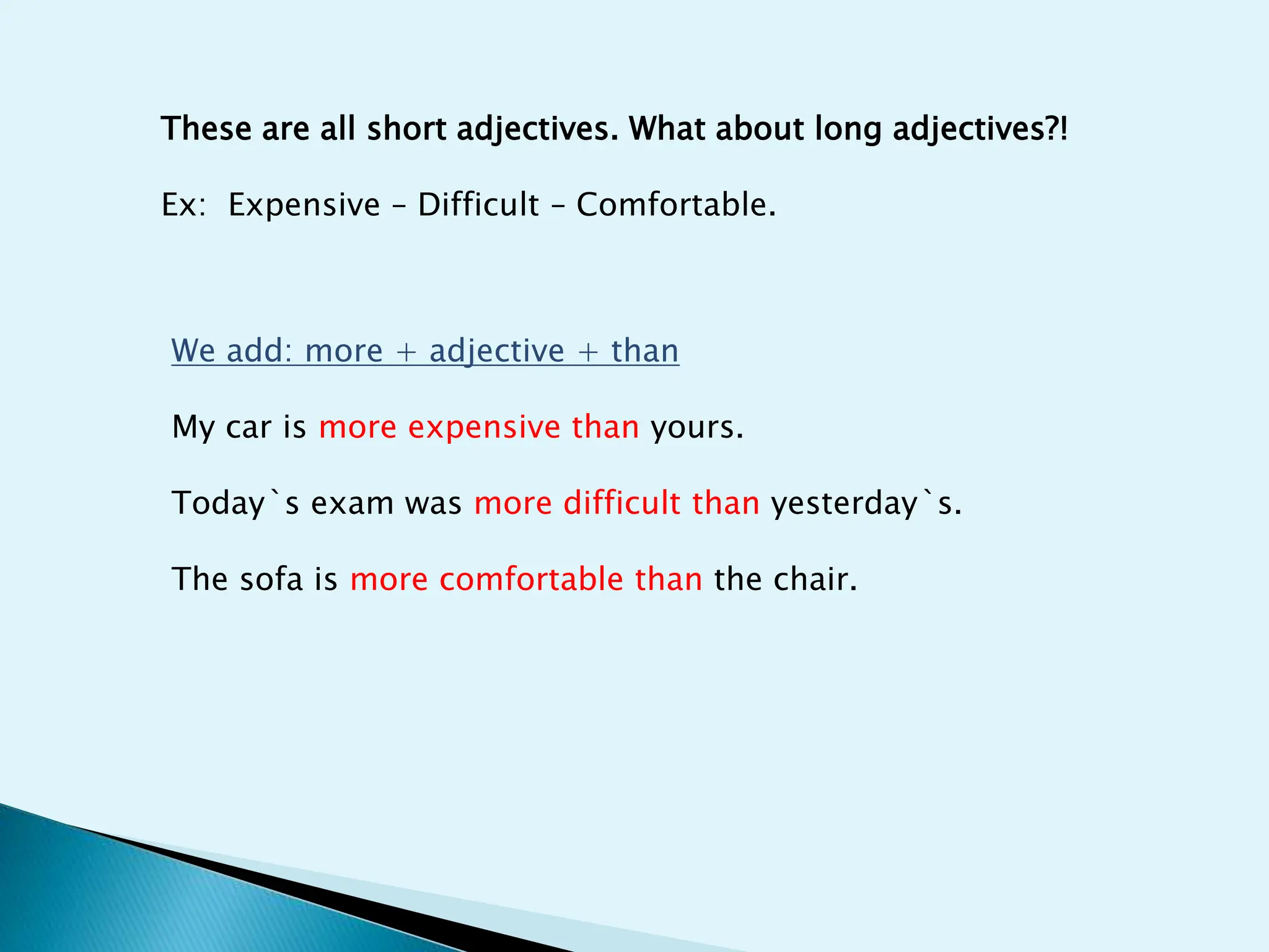 Comparative adjectives presentation/ 3 Grade | PPTX