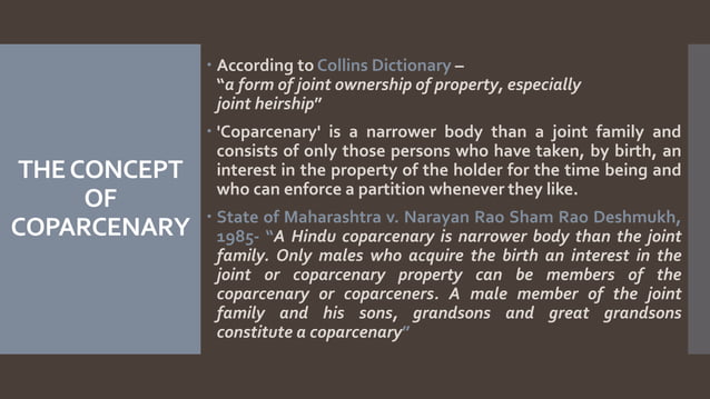 Coparcenary in Hindu Law | PPTX