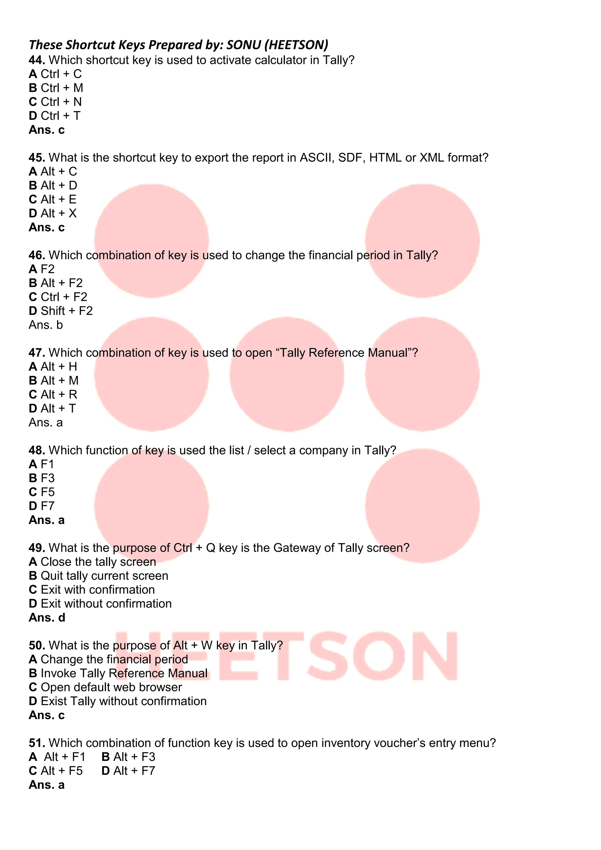 ITI COPA Shortcut Keys Question in Computer | PDF
