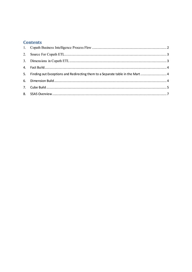 SSAS Copath ETL Document | PDF
